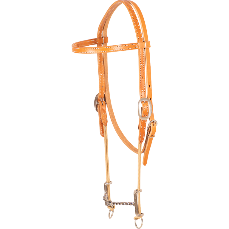 Loomis Browband Headstall and Draw Gag Bit with Twisted Wire Mouthpiece ...